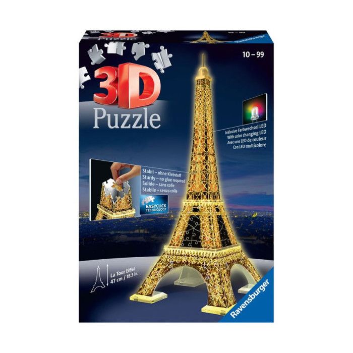 Puzzle 3D Ravensburger Tour Eiffel Night Edition 216 pièces - Cdiscount Jeux - Jouets