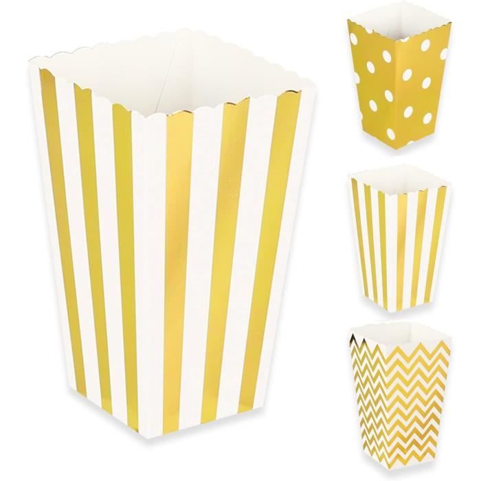 24 Boîtes Pop Corn, Pop Corn Boîte, Boîte Bonbon En Carton, Boîtes En ...