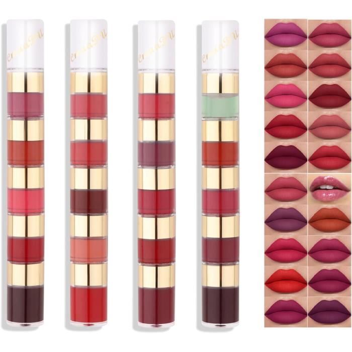 20 Couleurs Maquillage De Rouge À Lèvres Liquide Matte,Lipstick ...