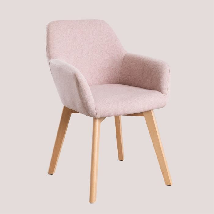 SKLUM Chaise avec accoudoirs Ervi Design Rose Peachskin - Cdiscount Maison