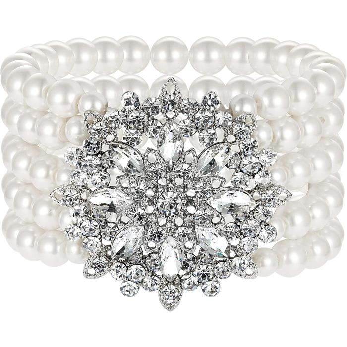 1920S Flapper Jewellry Faux Pearls Bracelet Gatsby Costume 20S Flapper ...