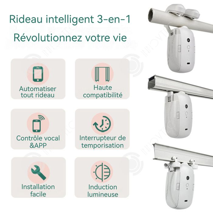 INN Ouvre-Rideau automatique moteur de rideau électrique télécommande ...