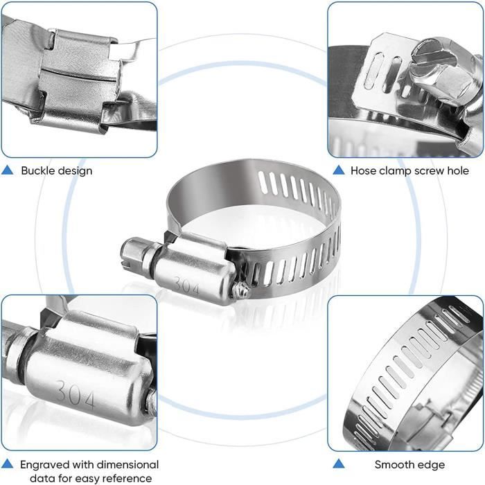 12 Pièces Collier De Serrage,Collier Serrage Inox,Colliers De Serrage ...