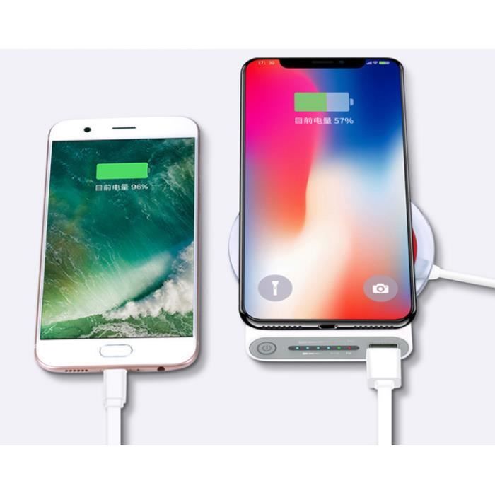Chargeur sans fil Qi 3 en 11000mAh batterie externe Prise en charge des ...