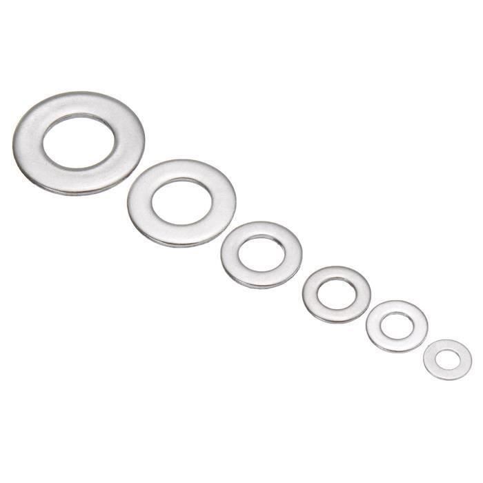 150pcs rondelle plate métrique m3 m4 m5 m6 m8 m10 en 304 acier inox ...
