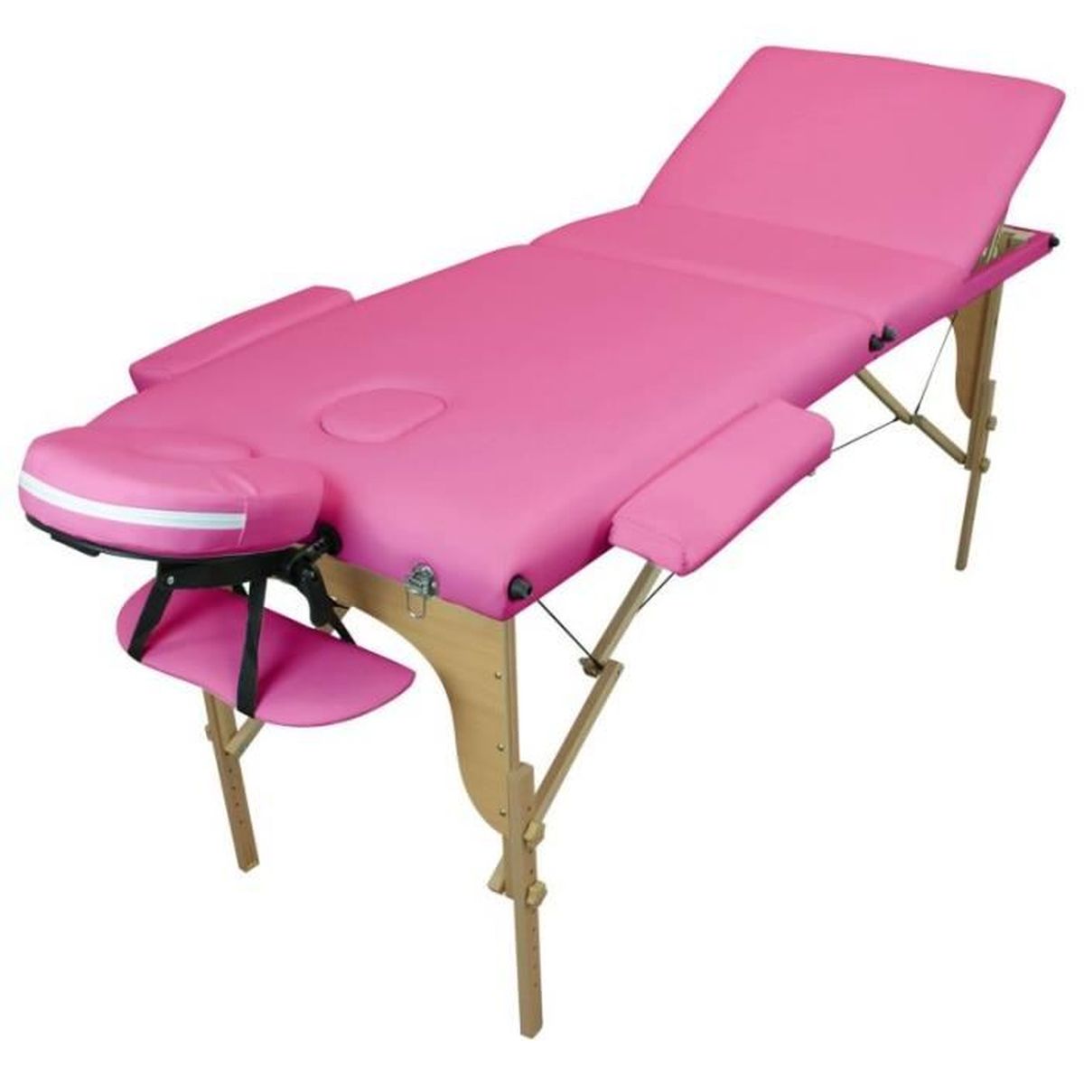 Table De Massage Pliante 3 Zones En Bois Avec Panneau Reiki