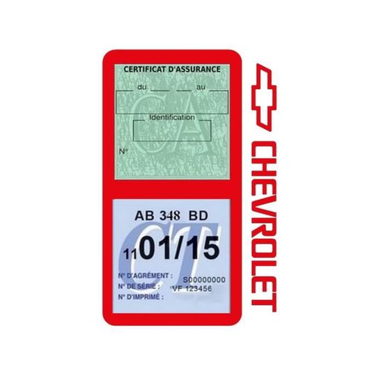 CHEVROLET VD1 ROUGE POCHETTE ETUI VIGNETTE ASSURANCE VOITURE ET ...