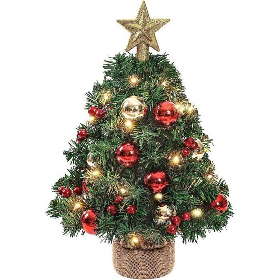 Sapins De Noel Artificiel 60 Cm, Mini Sapin De Noel Avec Guirlandes ...