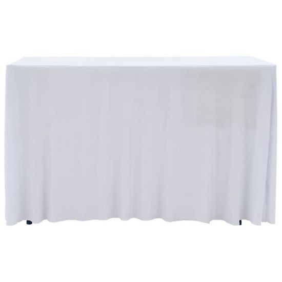 BLL Nappes élastiques de table avec jupon 2 pcs 120x60,5x74cm Blanc ...