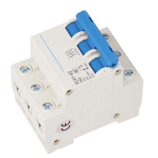 Vvikizy-Disjoncteur miniature 3P disjoncteur AC montage sur Rail DIN 400V 63A capacité de ...