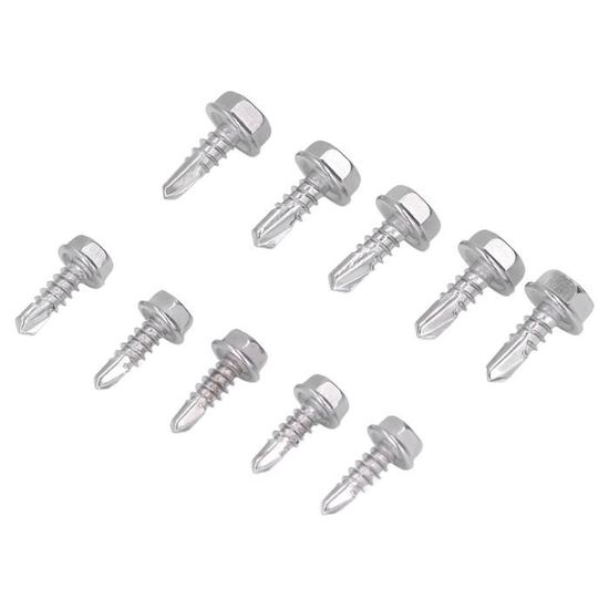 Zerone Assortiment de vis autoperceuses Assortiment de 100 vis autoperceuses à tête hexagonale ...