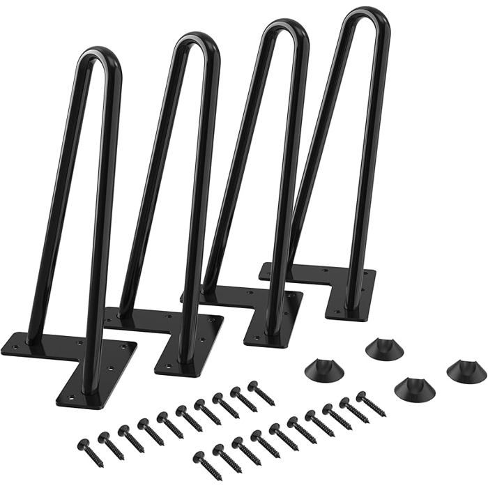 Lot de 4 pieds de tables DIY en métal "Hairpin Legs", hauteur 18cm (dia ...