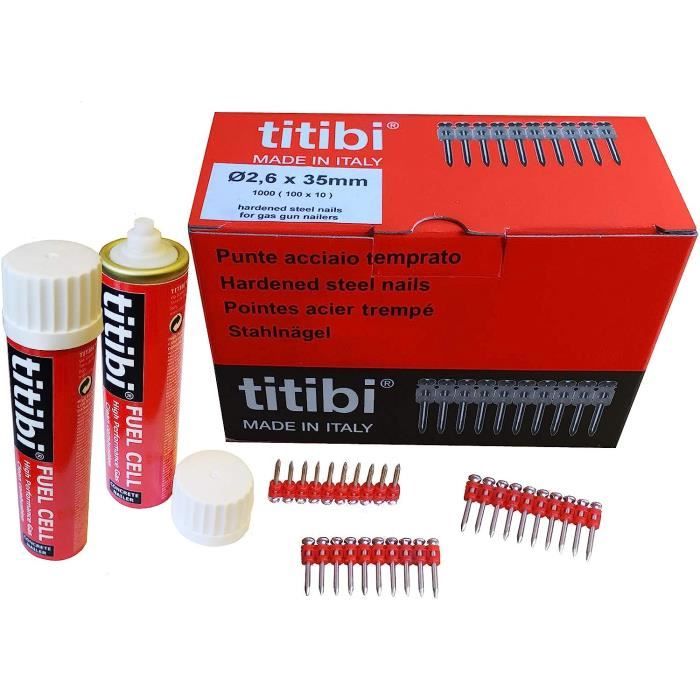 1000 X TITIBI clous de haute qualité + 2 X bouteille de gaz pour ...