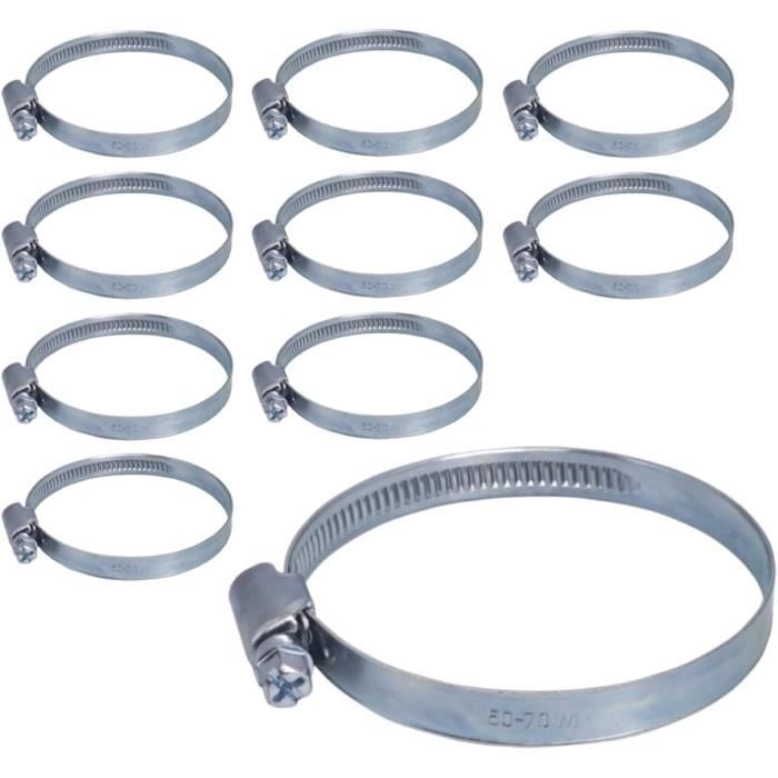 Lot De 10 Colliers De Serrage Réglables De 50 À 70 Mm - Colliers De ...