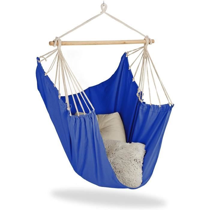 Hamac - Siège Suspendu en Coton pour Enfants et Adultes - Bleu ...