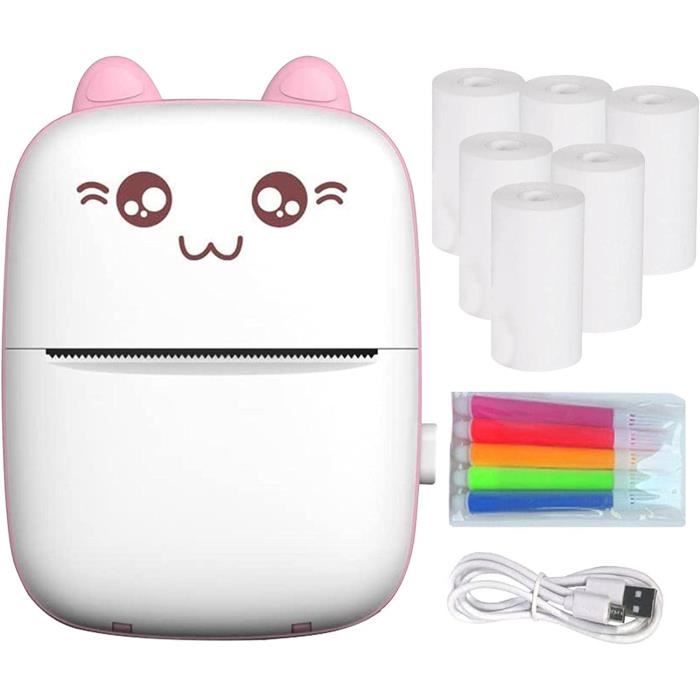 Mini-imprimante,Mini imprimante Mobile Portable sans Fil avec 6 ...
