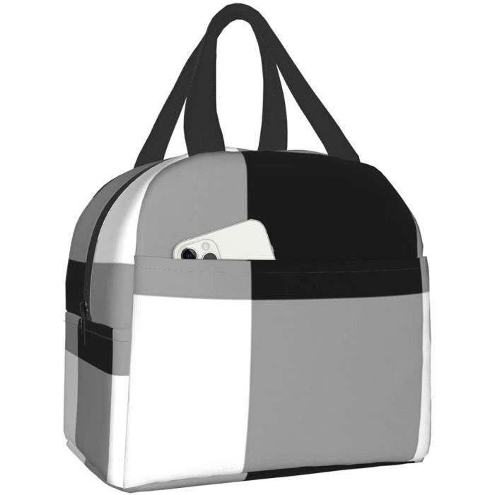 Vichy Noir Blanc Gris Grand Sac À Lunch Isotherme, Boîte À Lunch En ...