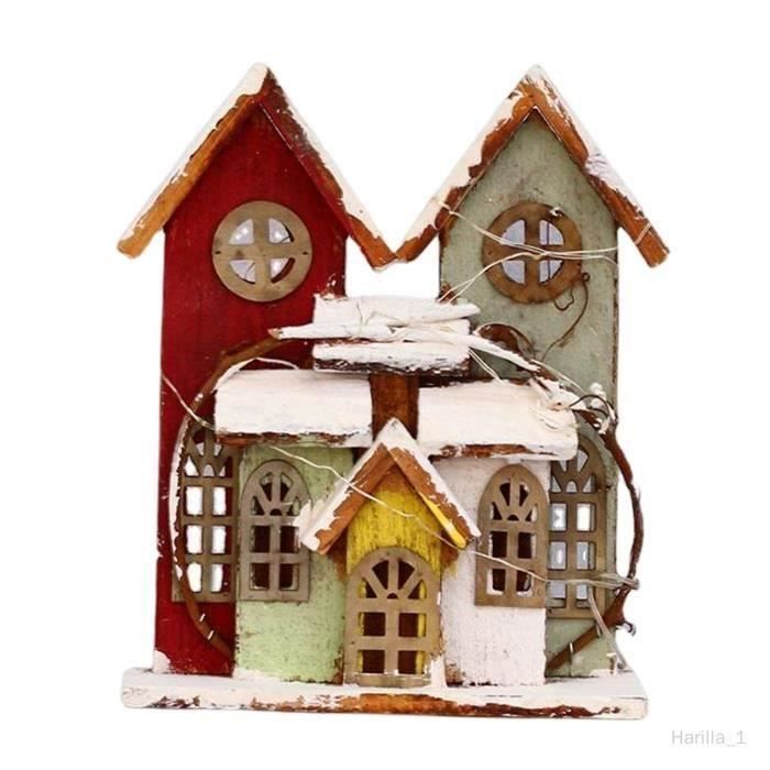 Petite Maison Éclairée Statue Ornement Lumière Maison Jardin Bureau Résine - Cdiscount Maison