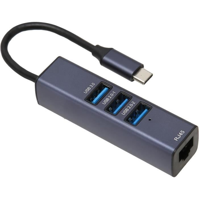 Hub Usb C, Adaptateur Usb C Vers Ethernet 4 En 1 3 Ports Usb Pour ...