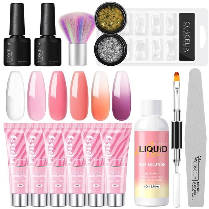 Kit d'extension d'ongles en Poly Gel - COSCELIA - 6PC Gel de ...