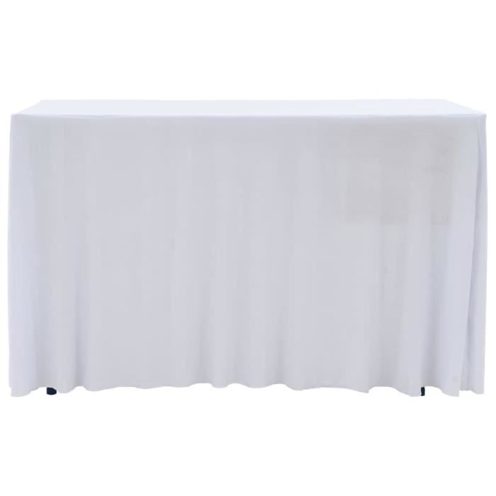 BLL Nappes élastiques de table avec jupon 2 pcs 120x60,5x74cm Blanc ...