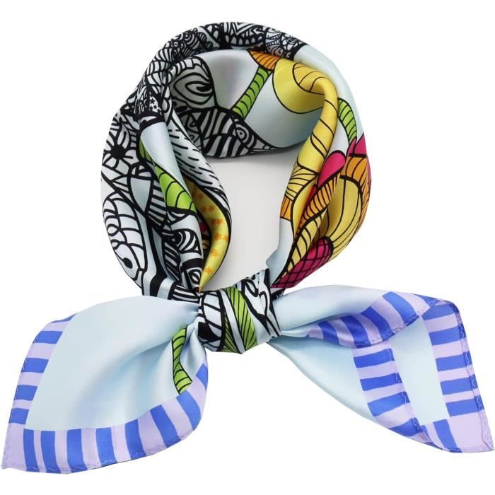 Foulard Femme Soie Naturelle Petit Foulard Carré De Soie 52 * 52Cm Soie ...