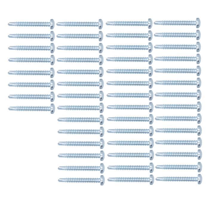 Vis auto-perceuses Jeu de vis autoperceuses , acier au carbone 4,8 x 38 mm Vis à tôle bricolage ...