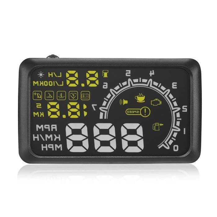 Fdit système ODB2 Universal HUD 5.5in Head Up Display Speed Smart Gauge ...