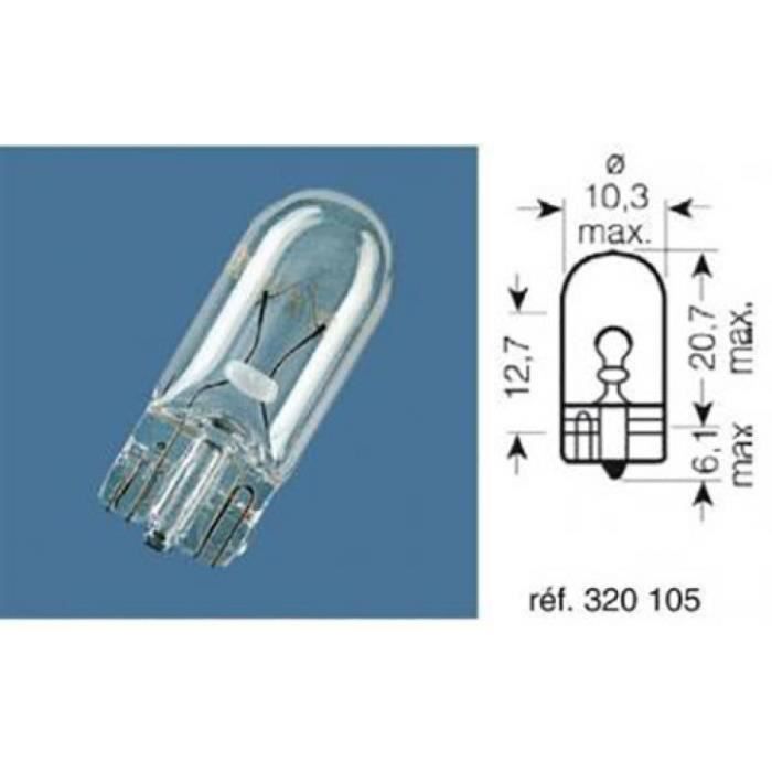 Ampoule en verre sans culot W5W 5W 12V témoin éclairage moto scooter quad auto - Cdiscount Auto