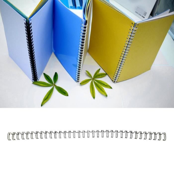 GOTOTOP Fer à relier 100 pièces 9.5mm noir A4 taille 34 dents 3: 1 ...