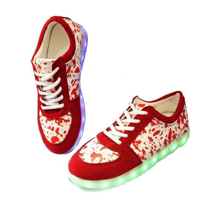 Coloré LED Chaussures lumineuses pour adultes Hommes Femmes USB Charge ...