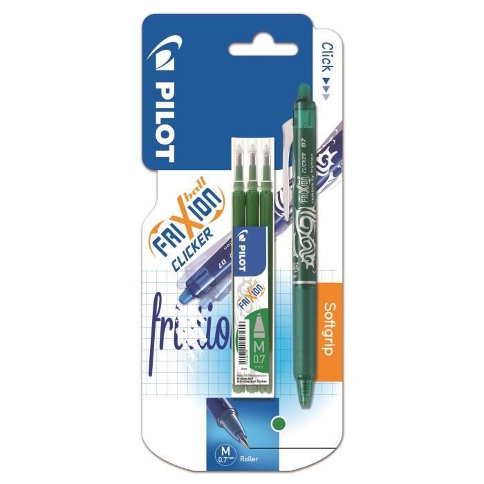 PILOT - Roller effacable + recharges- Frixion Ball Clicker vert + 1 ...