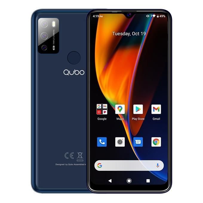 Smartphone QUBO P-668, 6,53 pouces, 4 Go de RAM, 64 Go, 4G, Bleu ...