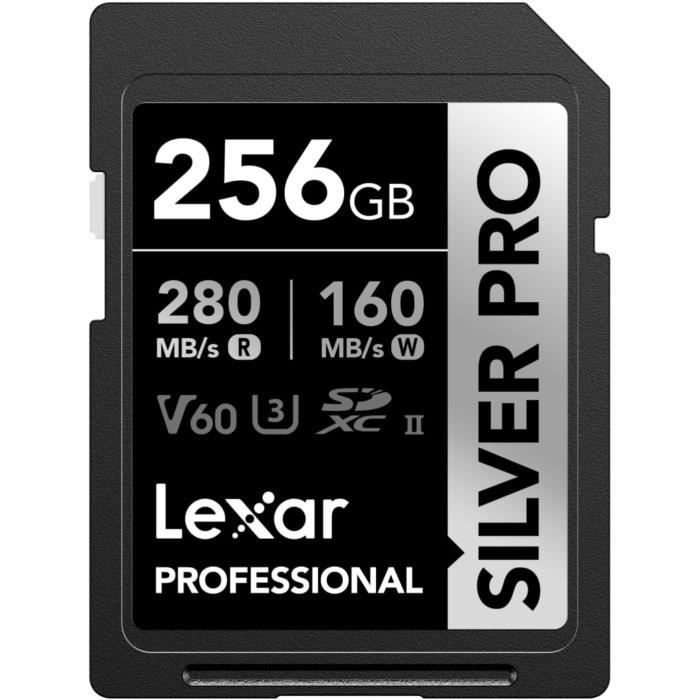 Silver Pro Carte Sd 256Go, Carte Memoire Sdxc Uhs-Ii, V60, U3, C10 ...