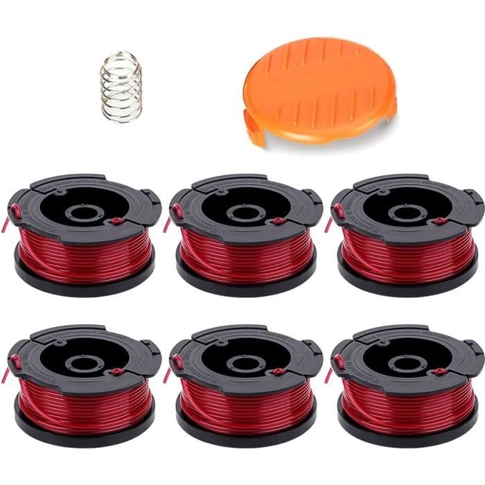 Lot de 6 bobines de fil de rechange pour débroussailleuse Black Decker, AF-100-3ZP & A6481 de 9 ...