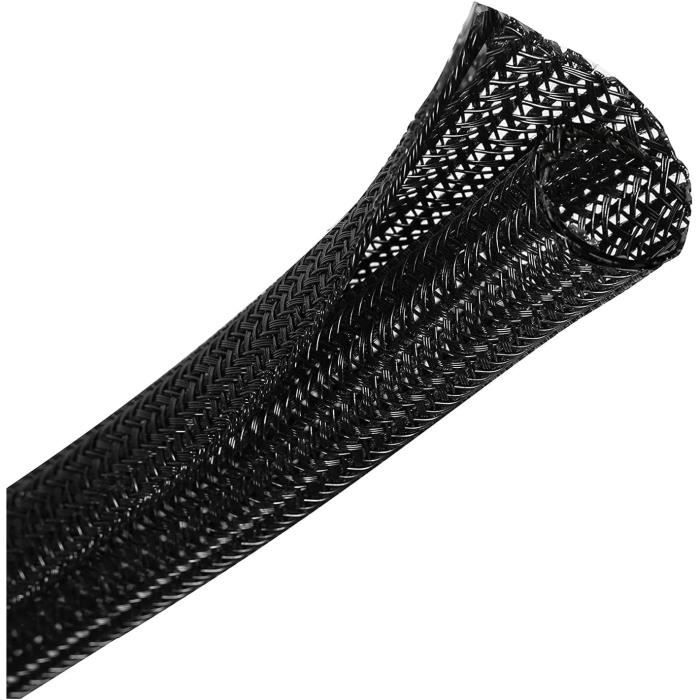 Manchon de Cache Cable, 3m-6mm Réglable Gaine Cable, Extensible Gaine ...