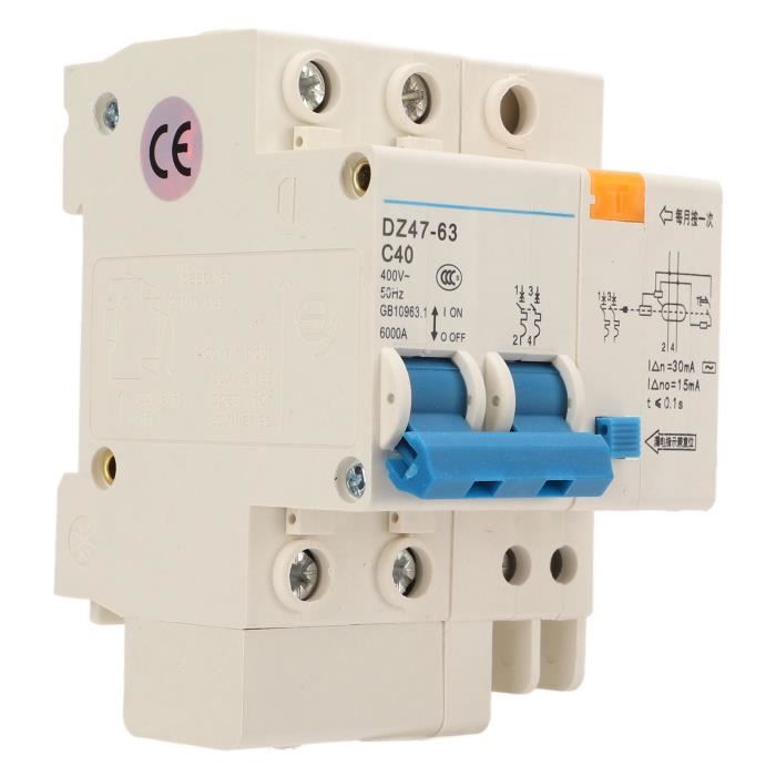 Tbest Mini disjoncteur Disjoncteur miniature Pa66 Shell Construction modulaire Disjoncteur de ...