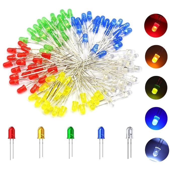 500 Pièces 3Mm Led Kit D'Assortiment Diodes Électroluminescentes, Haute ...