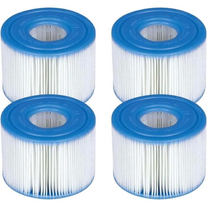 Lot De 4 Cartouches Filtrantes Pour Filtre De Piscine Intex S1 29011E ...