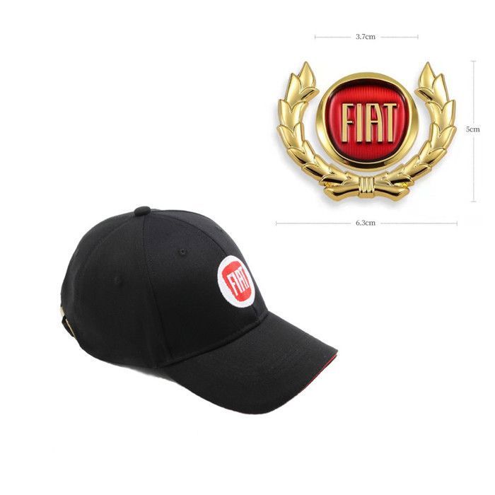 Autocollant de voiture pour FIAT 6.3x5cm Avec 1 Casquette de Baseball ...