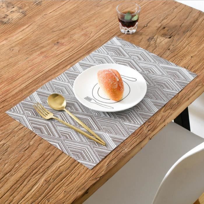 2pcs Brown-45X30cm-Set De Table imperméable en PVC, 2 pièces-lot ...