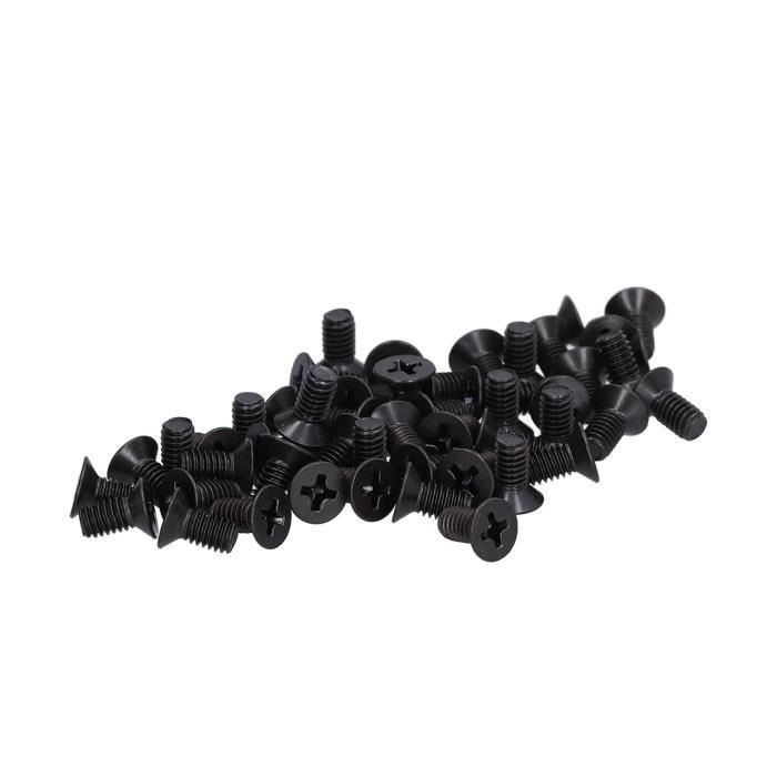Zerone vis plate 50 pièces vis à tête fraisée croix plate M4 A2-70 ...