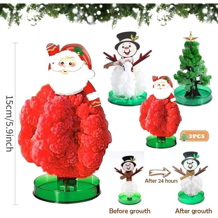 3 Mini Sapin Magique Noel, Arbre En Papier Magique, Kit De Culture En ...