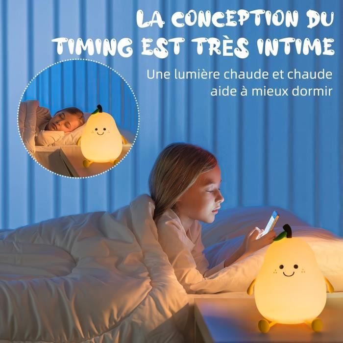 Sourire Poires Veilleuse Bébé Lampe Silicone De Chevet Chambre ...