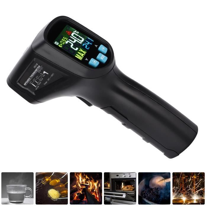Fdit Thermomètre portatif IR03B -50 ℃ ~ 600 ℃ Thermomètre infrarouge ...