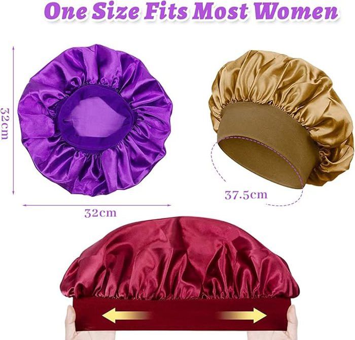 Bonnet de Nuit - Satin - 4 Pièces - Élastiques Inclus - Protection ...