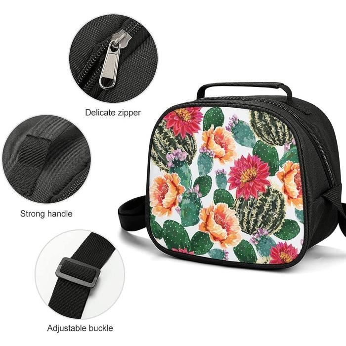 Sac Isotherme Repas Fleurs Sac À Déjeuner Cuir Imperméable Sacs De ...