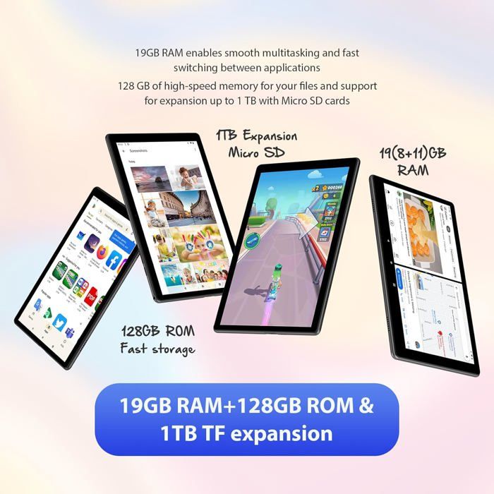Tablette Tactile YOTOPT 10 Pouces, Android 13, Octa-Core, 19Go+128Go ...