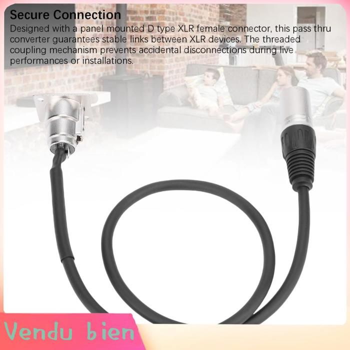 TMISHION Câble de passage XLR 2 Pcs XLR Pass Through Cable No Solder D ...