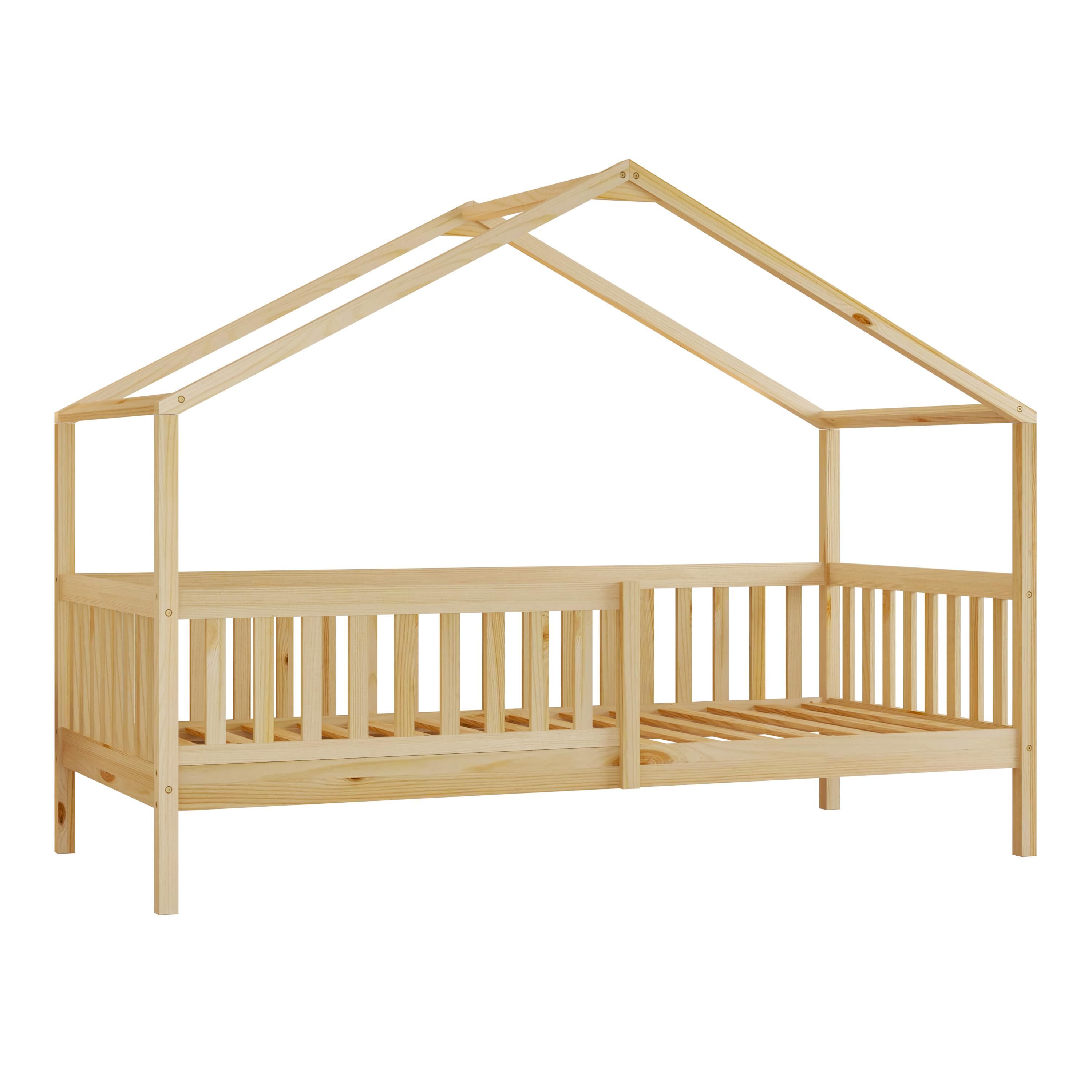 Sunny Kae Lit Cabane avec Barrière de Sécurité, Beige - Lit Cabane au ...